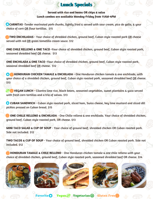 Our Menus – Tio’s Latin American Kitchen