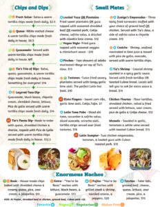 Our Menus – Tio’s Latin American Kitchen