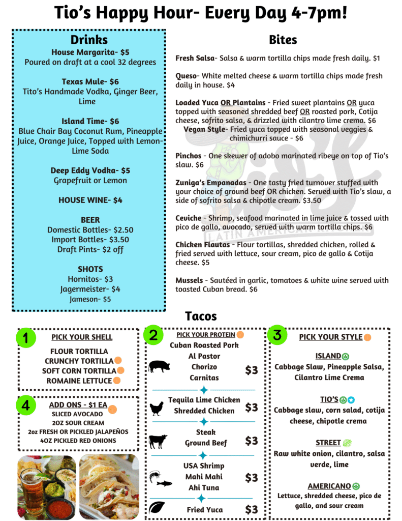 Our Menus – Tio’s Latin American Kitchen